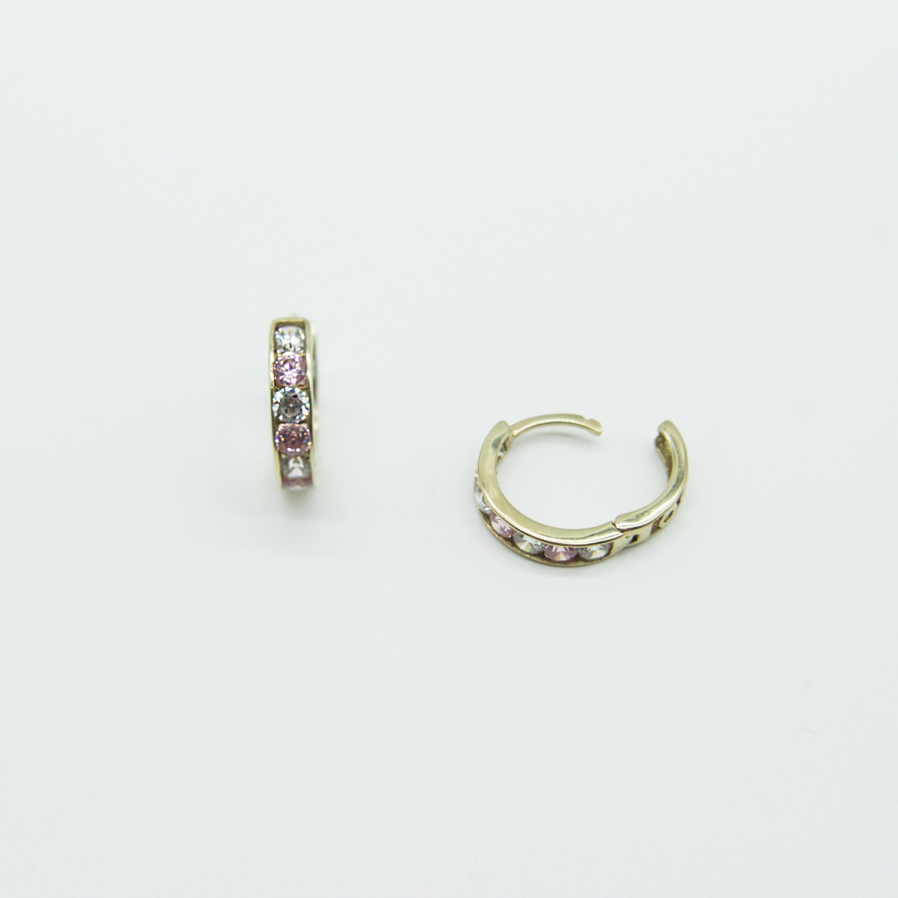 Sparkling Pink Huggies in 10K Gold – Guo Jewellery